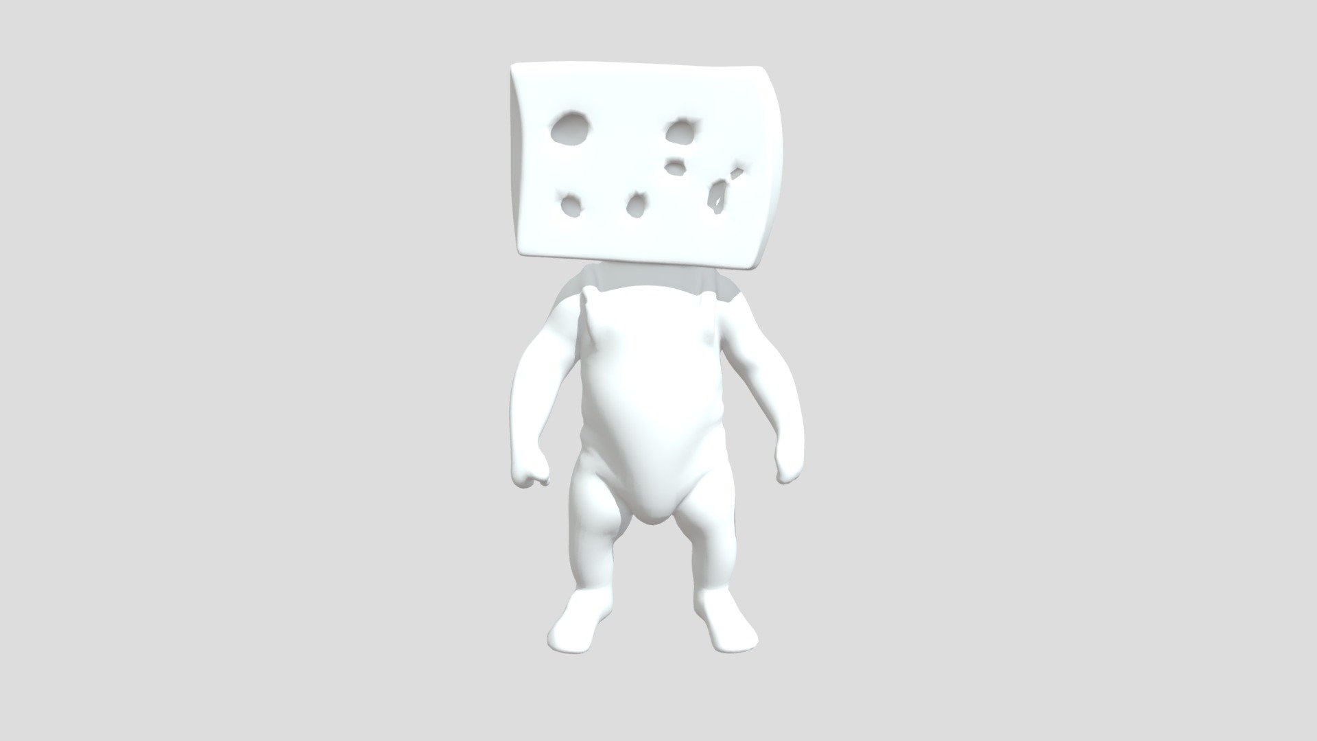 Baby with cheese block head with deep holes - 3D model by jamesgobler69 ...