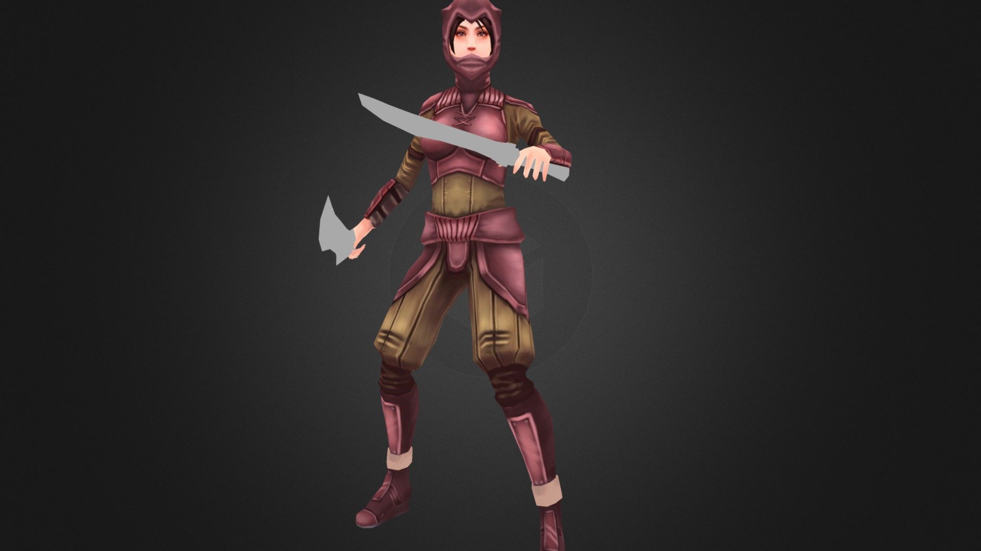 Ninja_girl_wip - 3D model by Dusk [bXZkGho] - Sketchfab