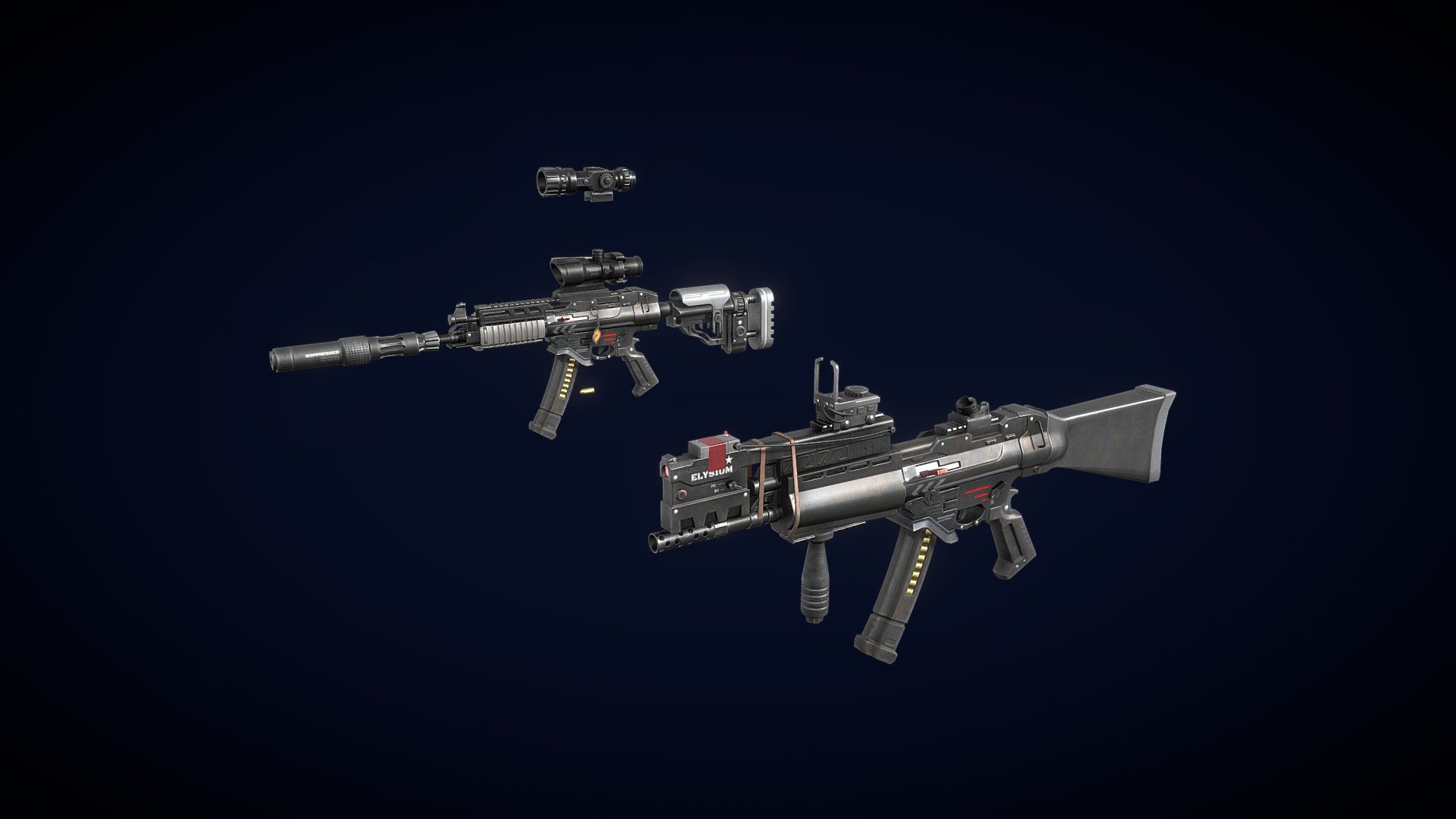 SMG sci-fi - 3D model by Huynh Cyan (@CanhCyan) [ba04c7e] - Sketchfab