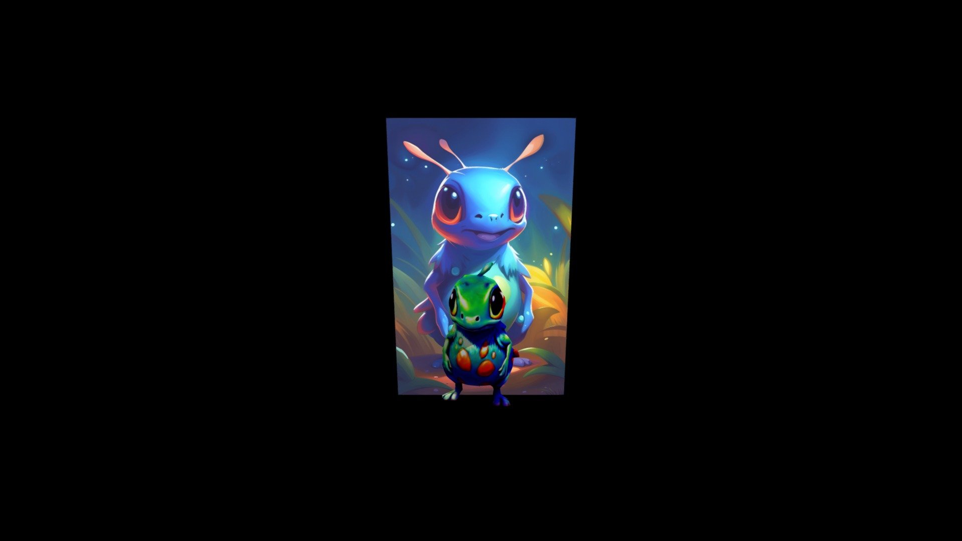 a cartoon character with a blue and green body, - Download Free 3D ...