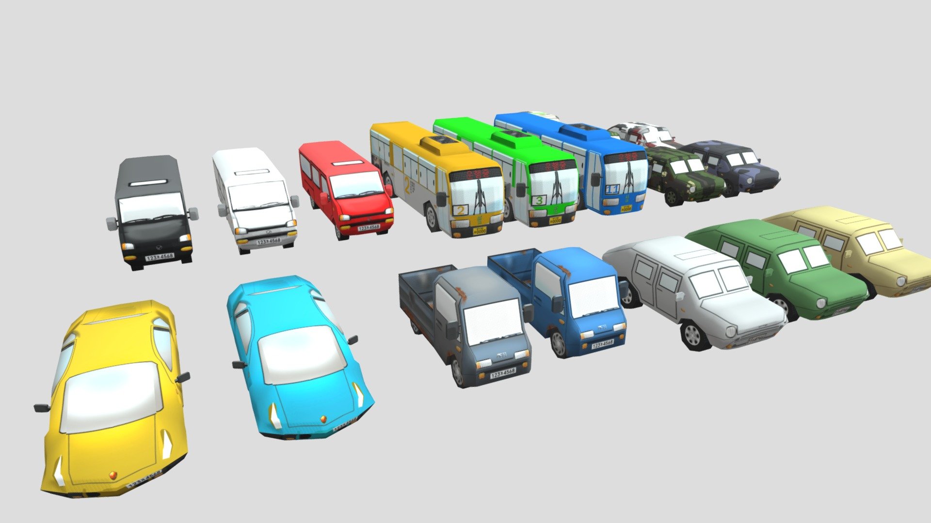 5 kinds of cars set - Download Free 3D model by GAMGO (@gamgo_studio ...