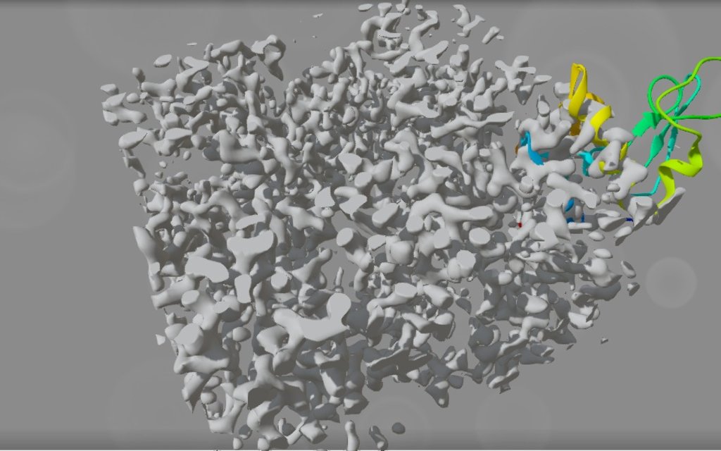 Structure of lysozyme solved by MicroED to 2.9 A - 3D model by ...