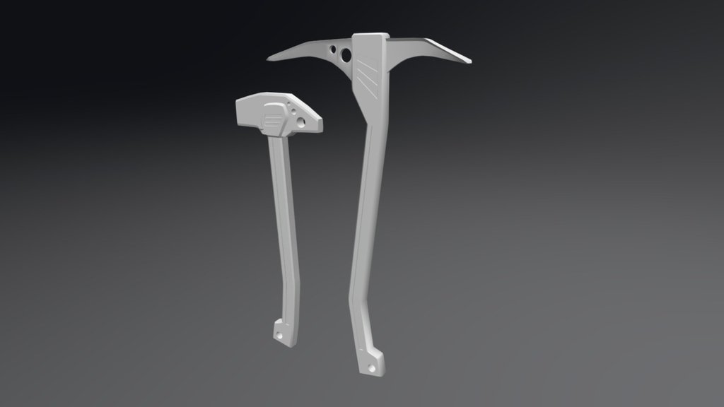 Sci Fi Pickaxe and Sledgehammer - 3D model by xeroz [ba1e6b4] - Sketchfab