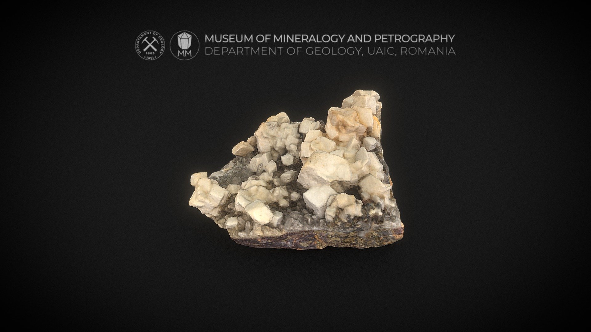 Rhombohedral Calcite over Quartz, Baia Mare, RO - 3D model by Museum of ...