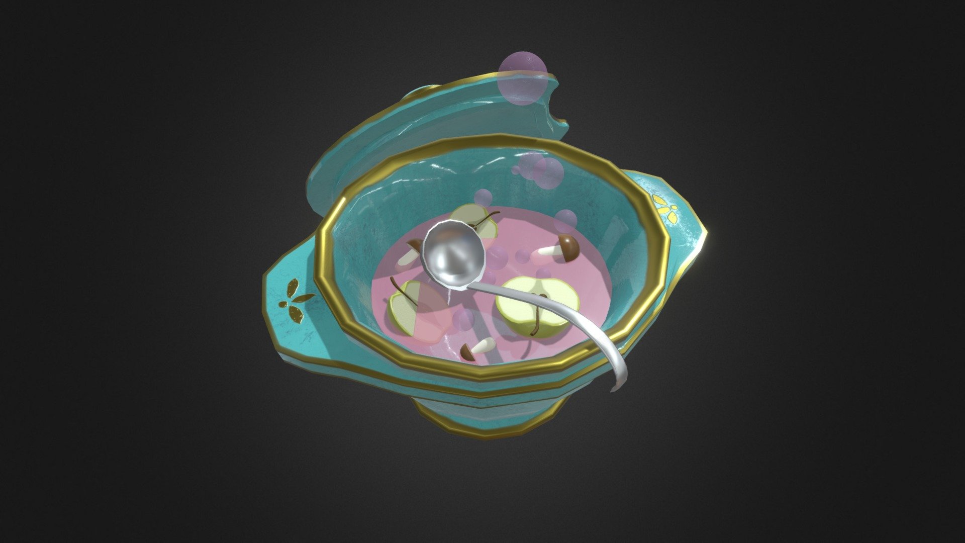 Unusual soup in a pot - 3D model by julia_dar [ba27dd0] - Sketchfab