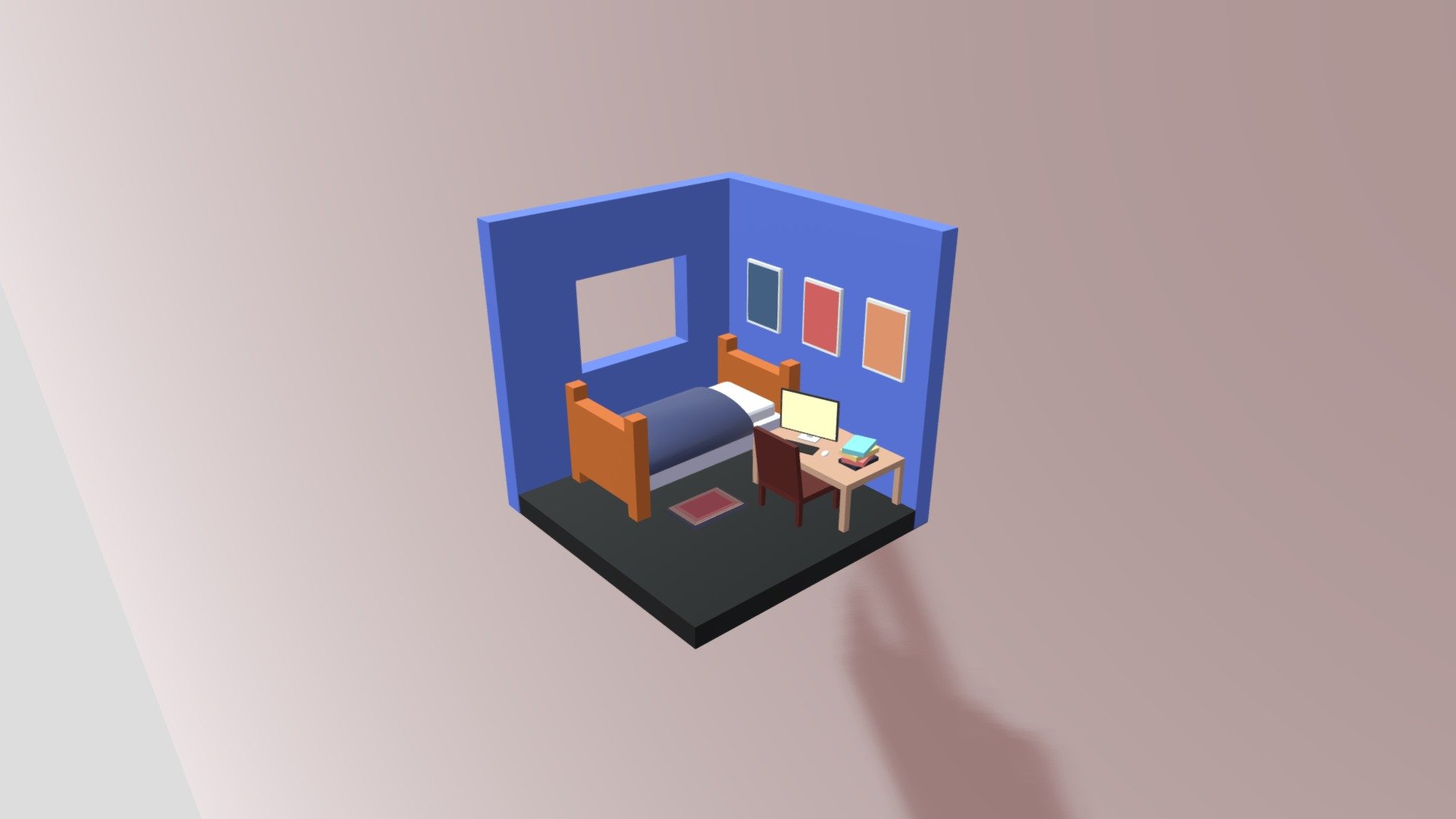 Poly Isometric Room - 3D model by LifeWithErick [ba2d659] - Sketchfab