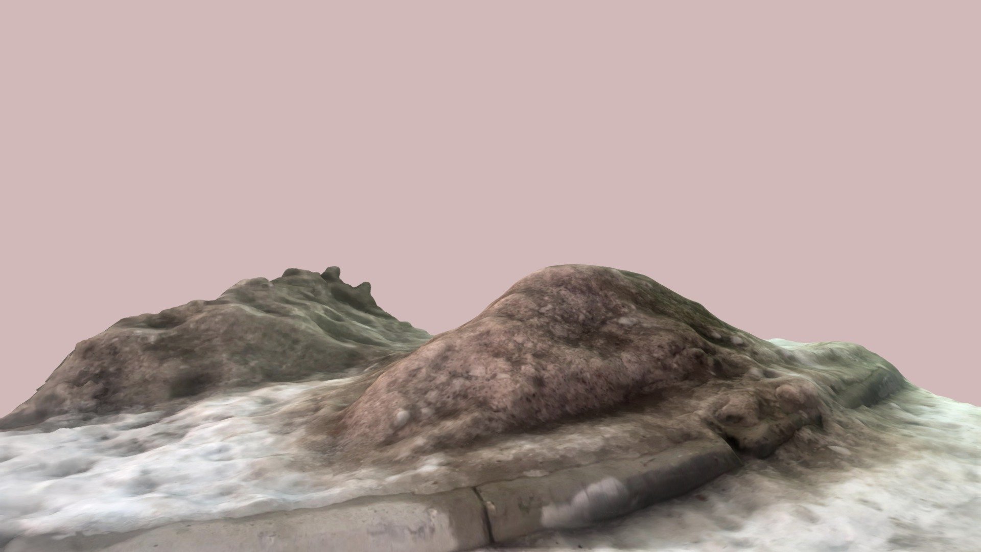 Snowy mound above a curb and terrain - Download Free 3D model by Randy ...