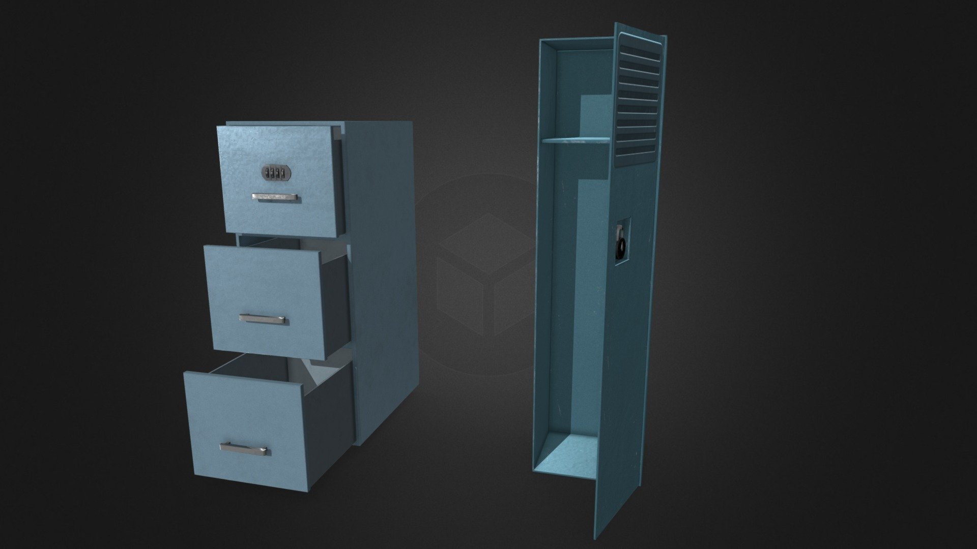 Low Poly Lockers - Download Free 3D model by Studio 23 (@studio23 ...