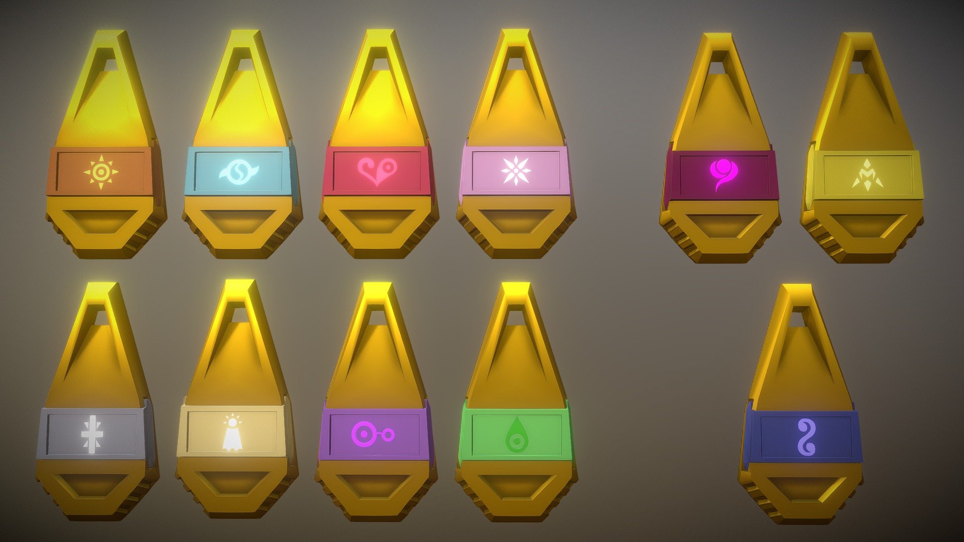 Digimon Adventure - All Crests and Tags - 3D model by vuikian2001 ...