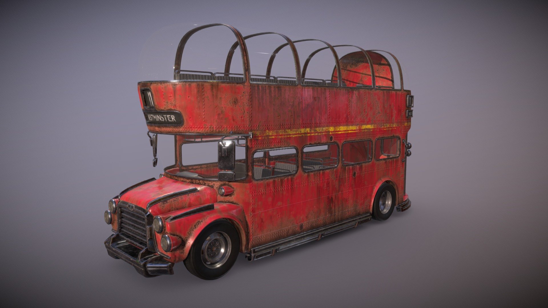 AtomPunk London Bus, rusted - Buy Royalty Free 3D model by Matthew ...