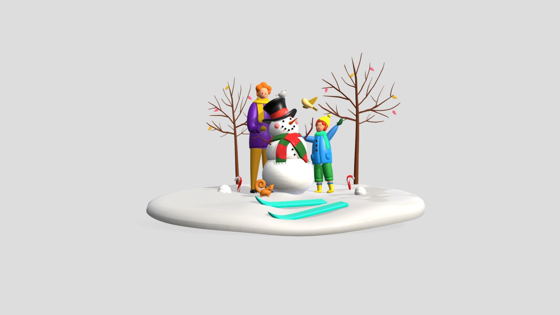Making a Snowman - 3D model by Kiara (@Kiara_jasmine) [ba5e2be] - Sketchfab