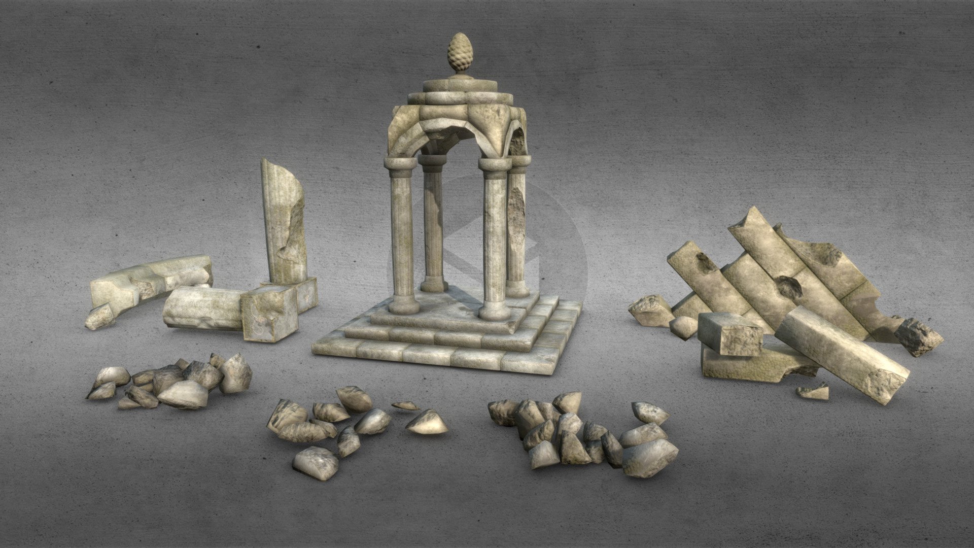 Ancient Stone Ruins - Buy Royalty Free 3D model by Sunbox Games ...