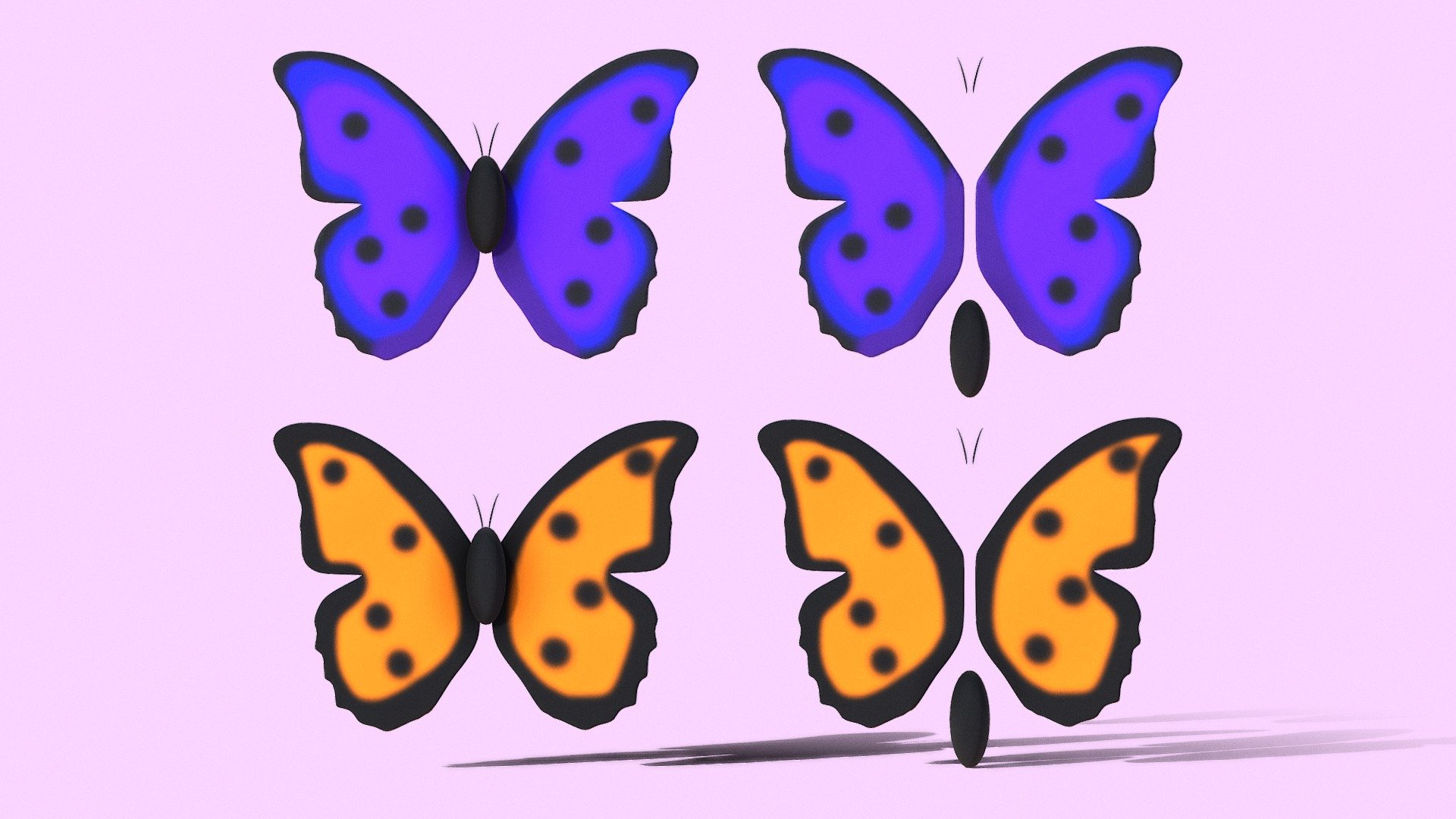 2 stylized Butterfly Pack - Buy Royalty Free 3D model by Sam3D ...