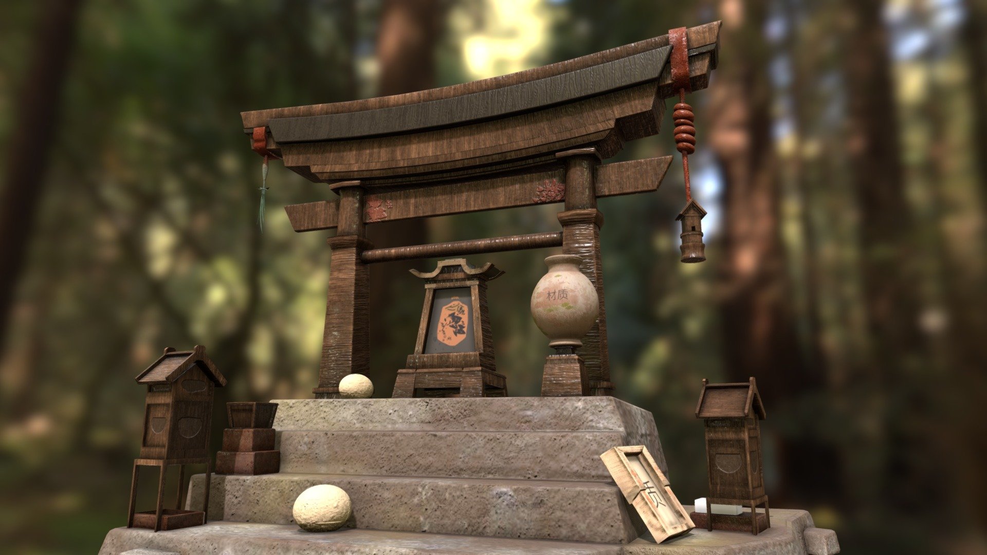 japanes tempal bg 3d model - 3D model by neet.koladiya [ba6c6ab ...