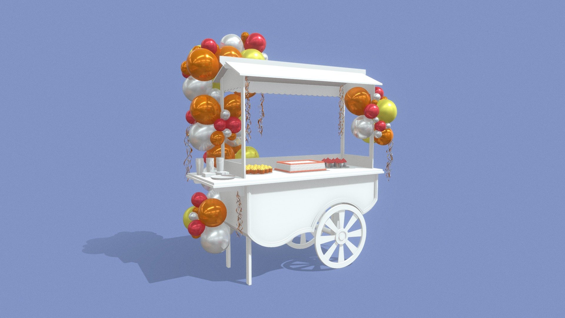 Wooden Party Candy Cart 2 - Buy Royalty Free 3D model by CGBee (@cg.bee ...