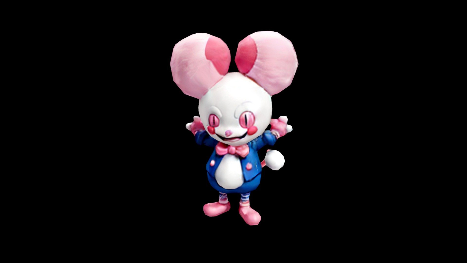 "Joyful Pink Cartoon Character with Red Toy and - Download Free 3D ...