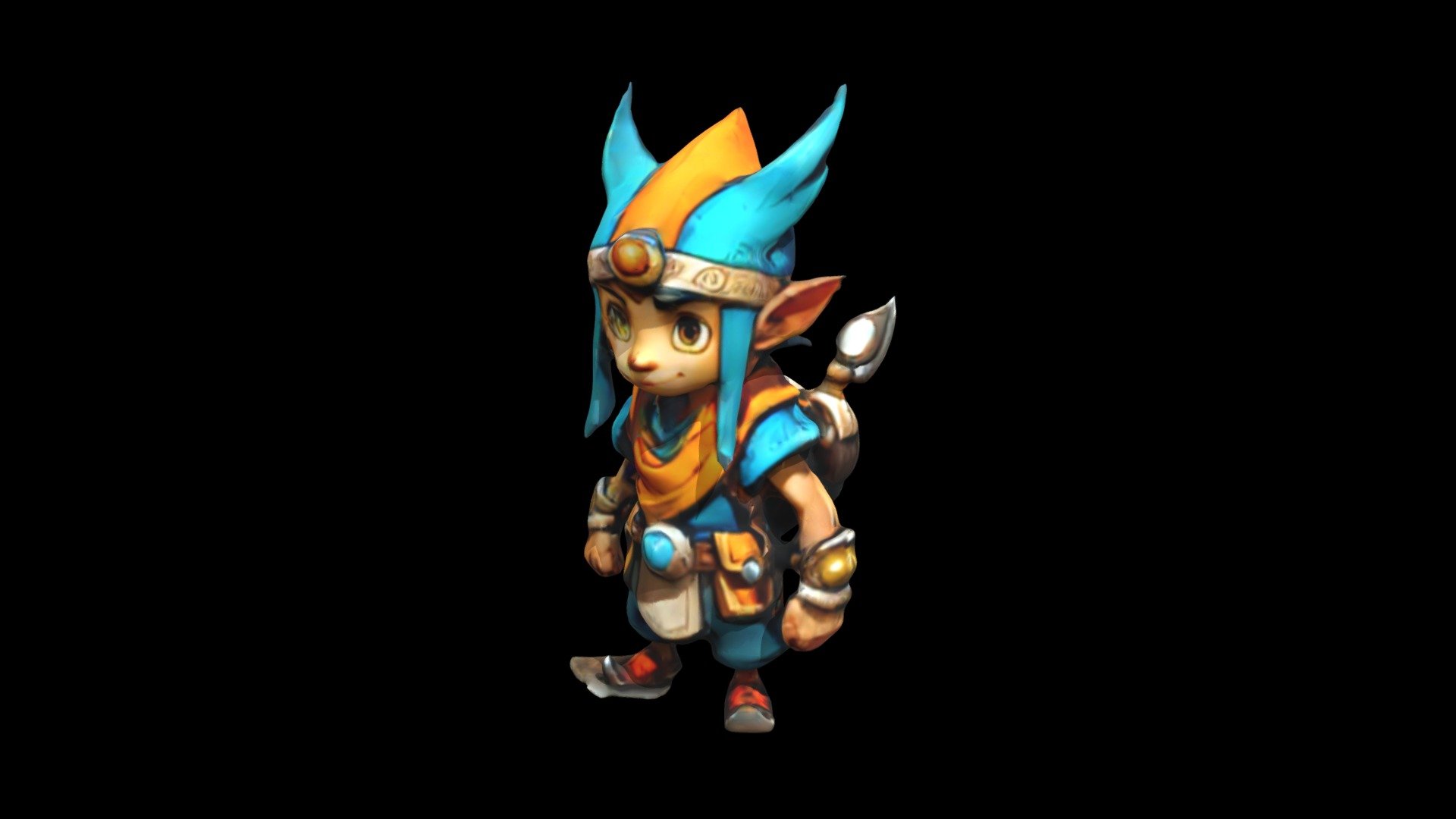 a drawing of a cartoon character with the let - Download Free 3D model ...