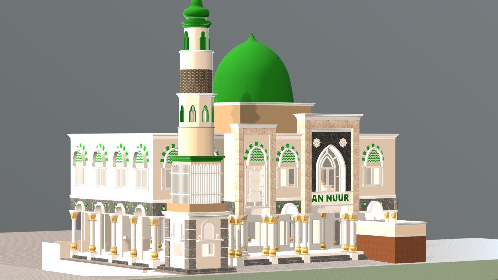 MASJID AN NUUR KALISONGO - 3D model by heroexnine [ba80ecb] - Sketchfab