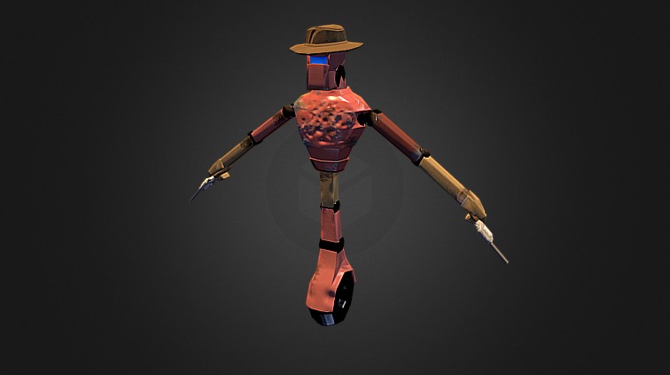 Old Robot Cowboy - 3D model by alvarobmn [ba884fa] - Sketchfab