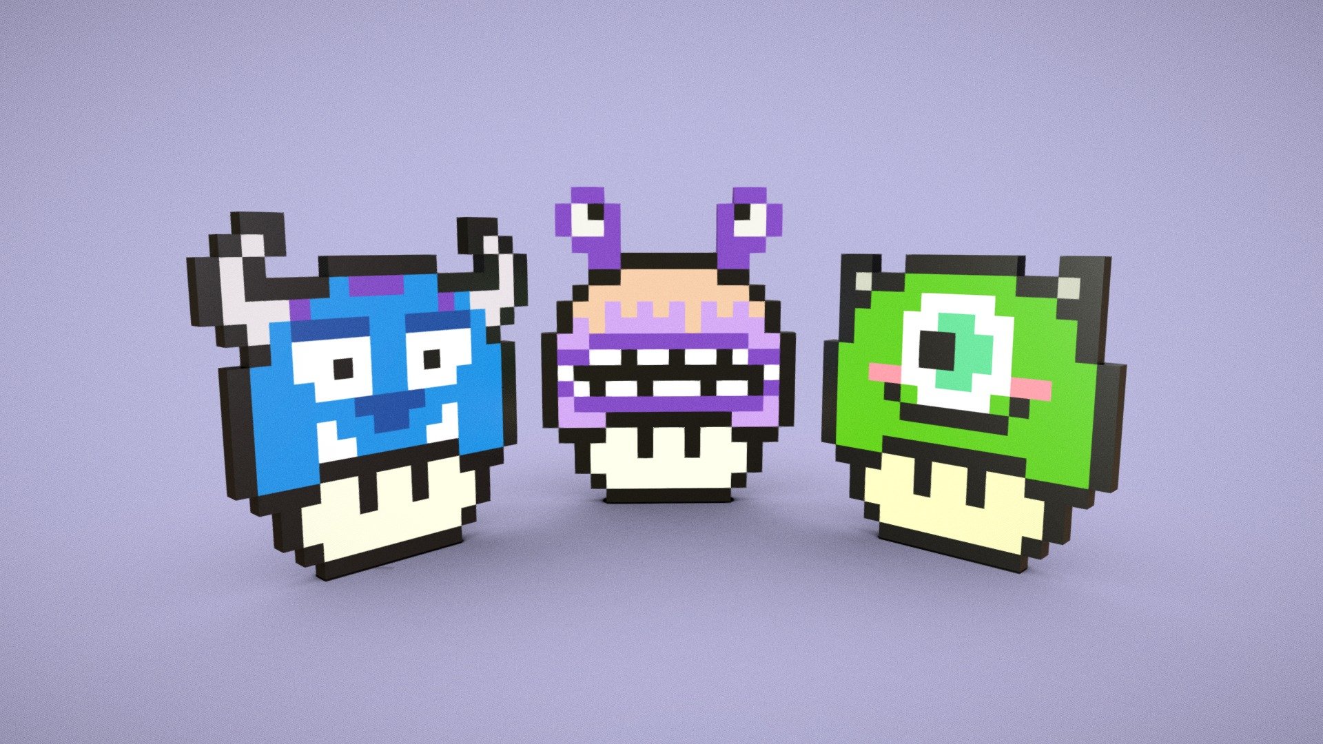 Monsters Inc. Mushroom - Buy Royalty Free 3D model by Código Píxel ...