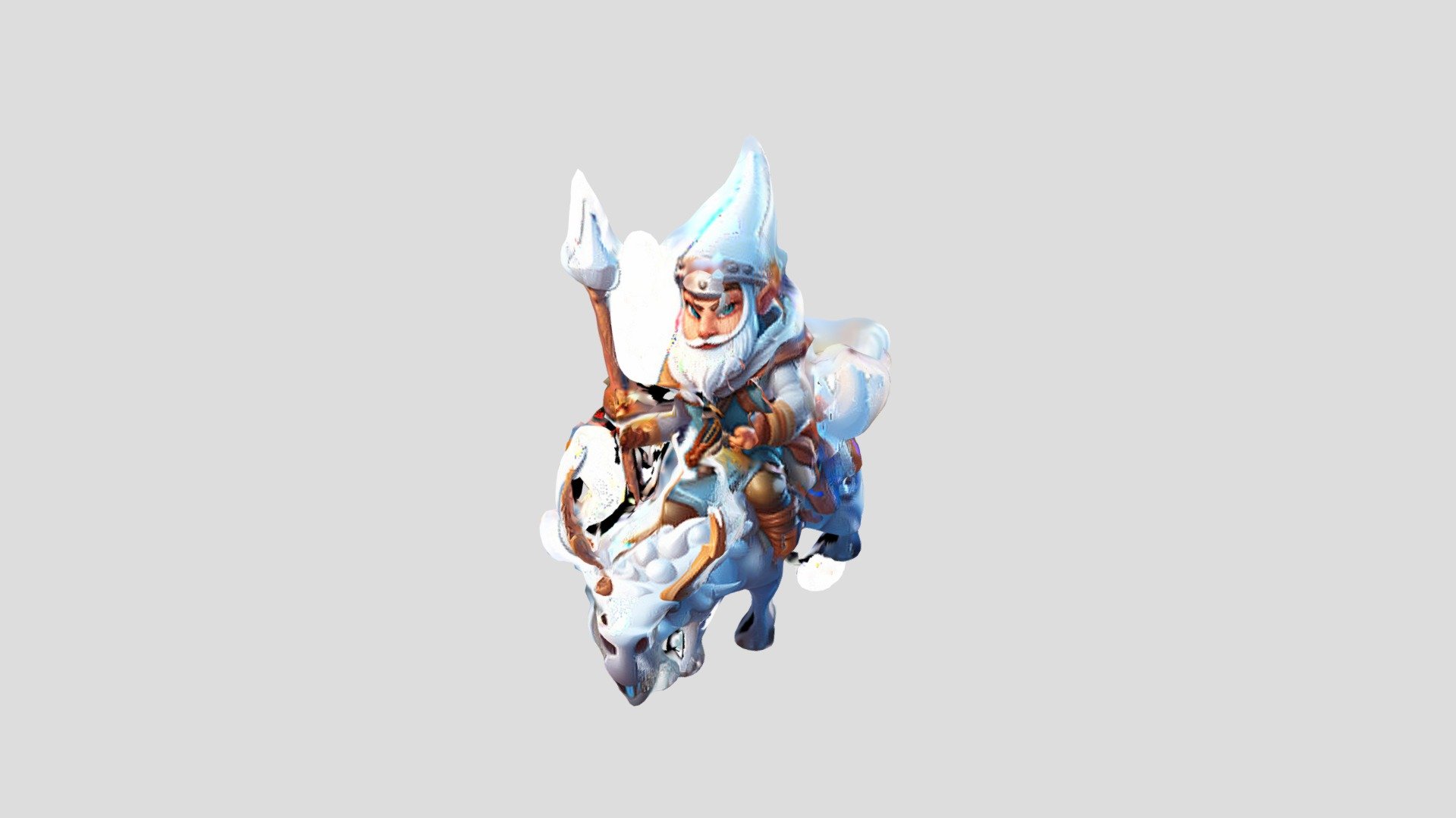 Gnome riding a snow goat in a fantasy scene. - Download Free 3D model ...