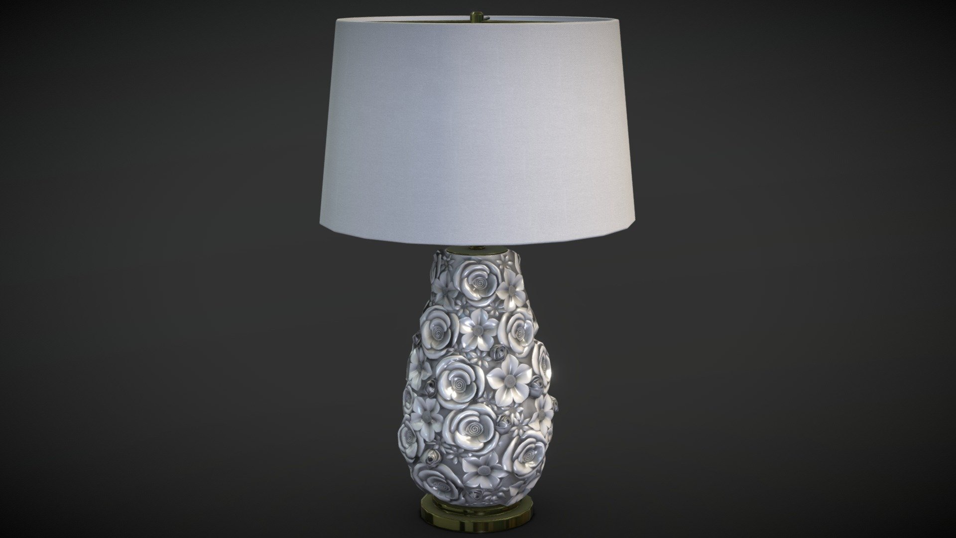 Alice Porcelain Flower Table Lamp - 3D model by Bogdan (@Bogdan ...