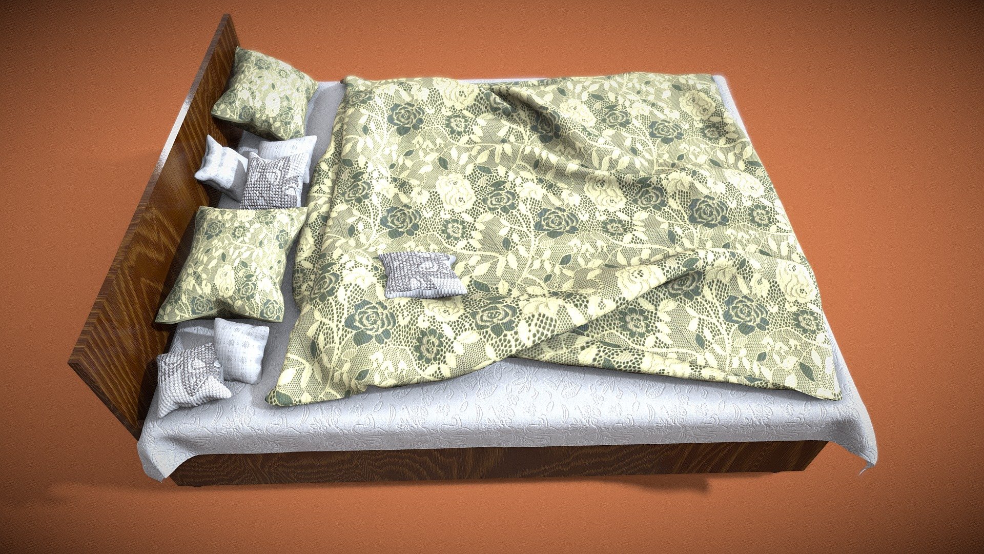Bed Pilloows Bedsheet Quilt Free Buy Royalty Free 3d Model By
