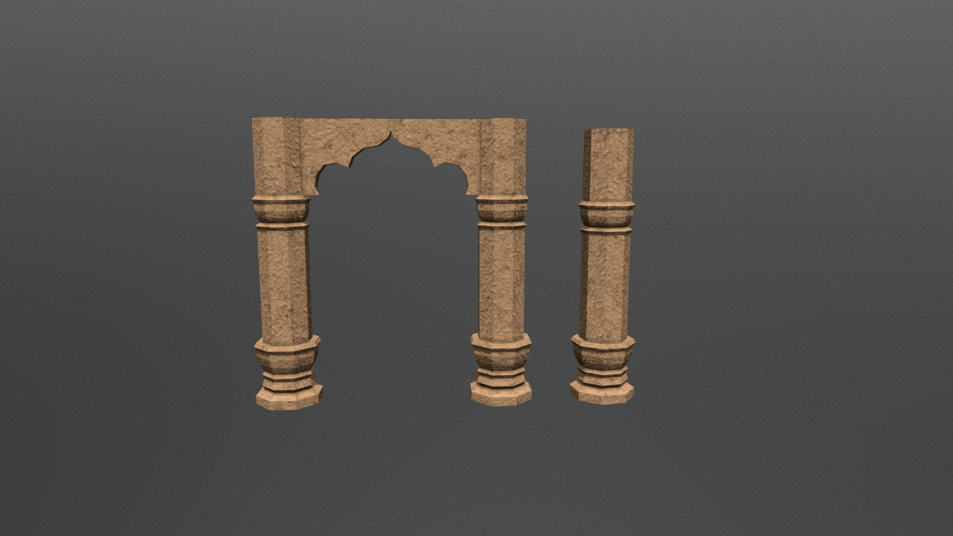 Temple Architecture: Stone Archway & Pillars - 3D model by Akshay ...