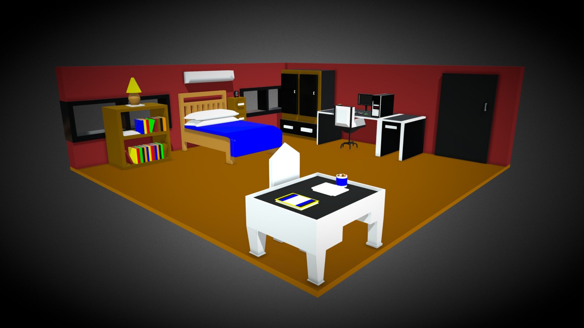 Quarto // Bedroom - 3D model by Rafael Estevam Silva (@res_model3d ...