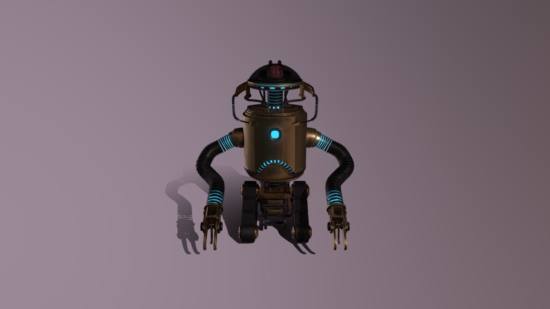 Golden Neon Robobrain - 3D model by MatthewNixon3DArt [baaf83e] - Sketchfab