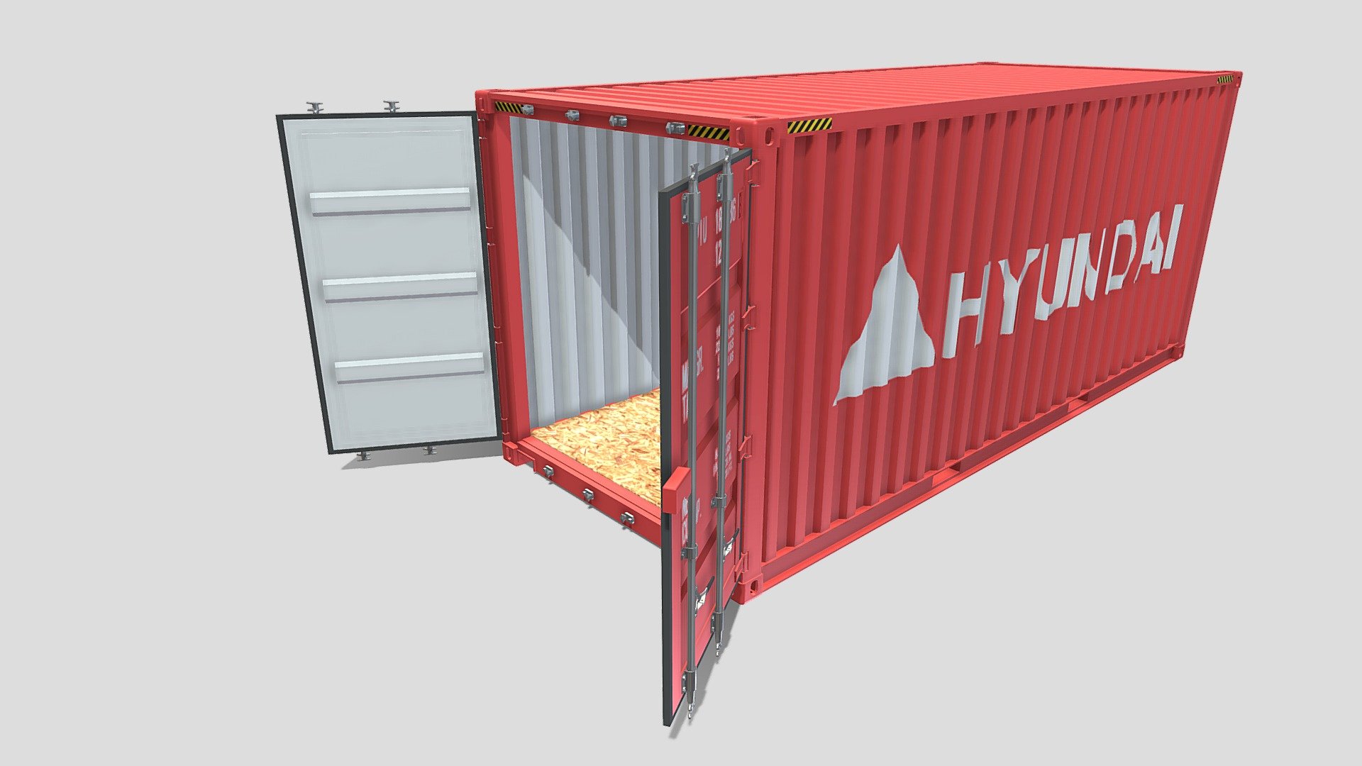 20ft Shipping Container Hyundai - Buy Royalty Free 3D model by ...