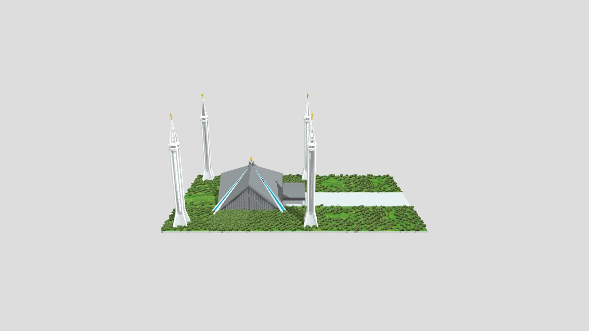 Faisal_mosque_fbx - 3D model by abdulmalikkhan655 [bab4093] - Sketchfab