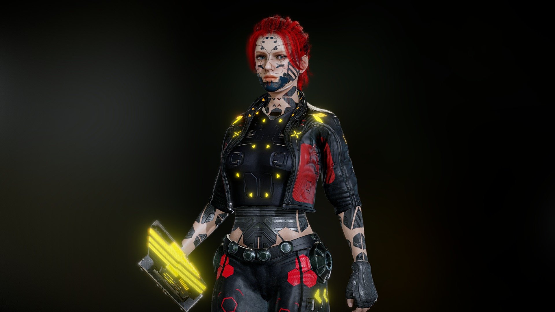 Girl Cyberpunk V.2 by Oscar creativo - Buy Royalty Free 3D model by ...
