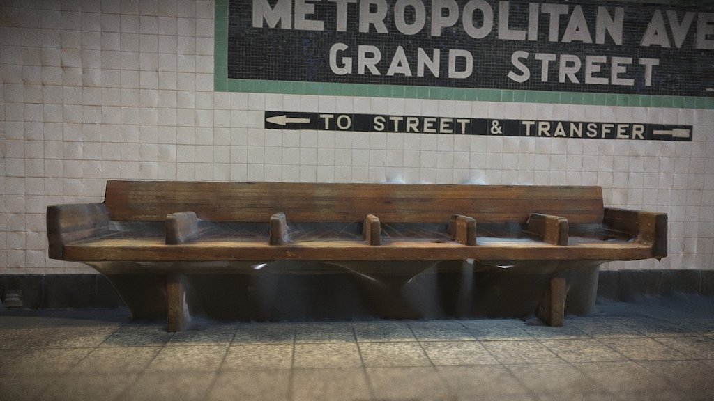 Day #24: Metropolitan ave subway bench - 3D model by alban [bab7524 ...