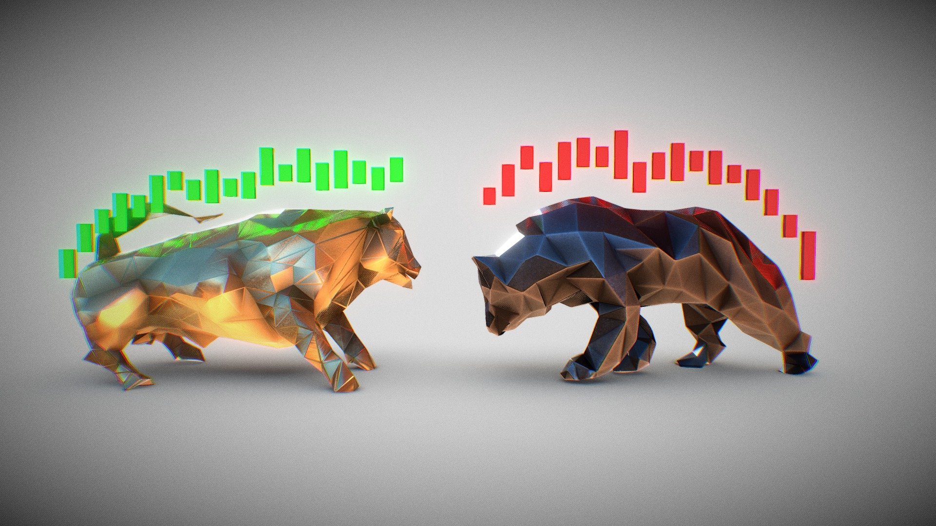Bull vs. Bear - 3D model by RamG.XR [babc863] - Sketchfab