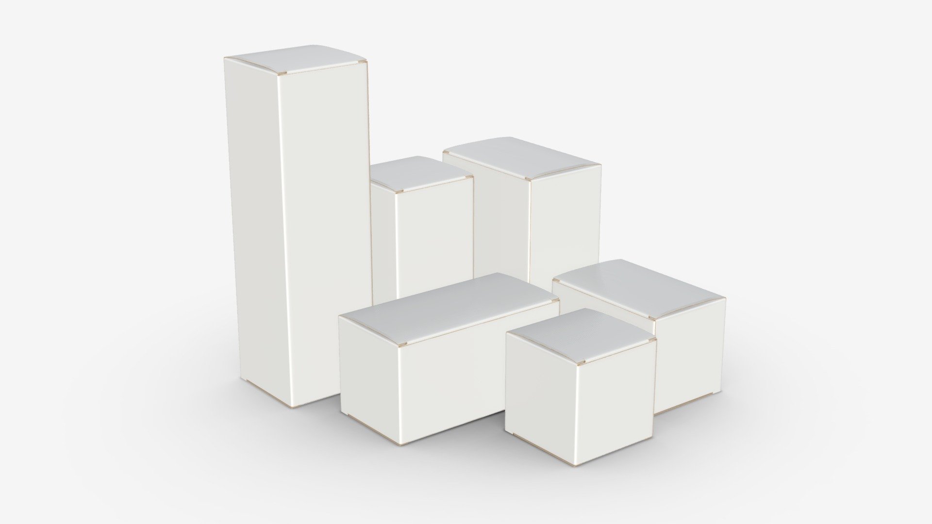 Paper boxes mockup set 02 - Buy Royalty Free 3D model by HQ3DMOD ...