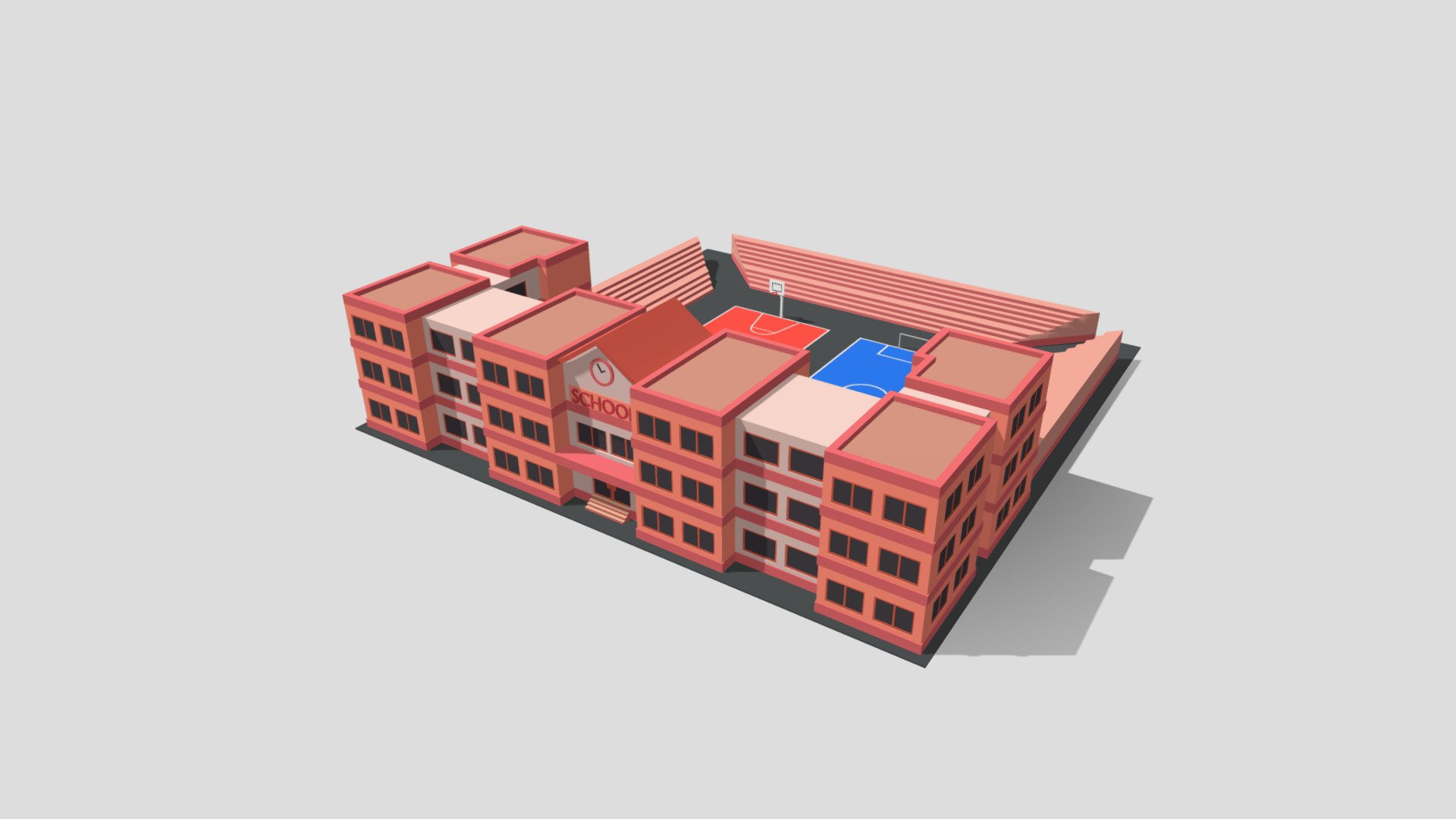 Low poly school - Download Free 3D model by assetfactory [bac1f98 ...