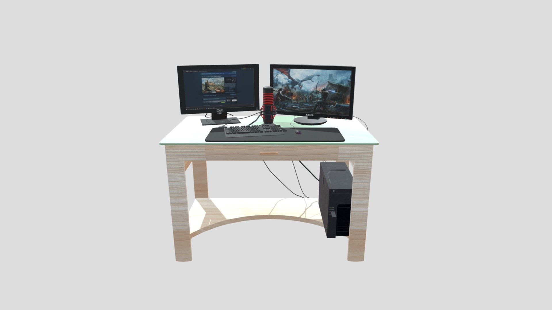 Gaming setup - Final Model & Texture Assignment - 3D model by ...