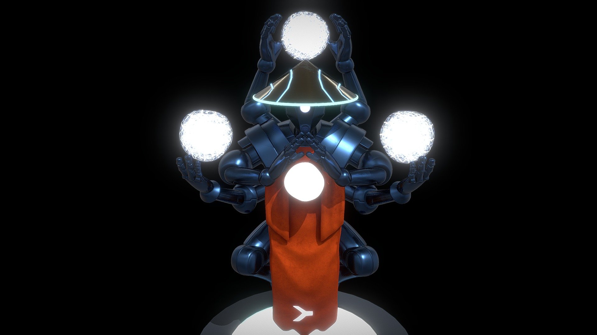 Robot Monk - 3D model by Amin Adukov (@Aminchok) [baca243] - Sketchfab