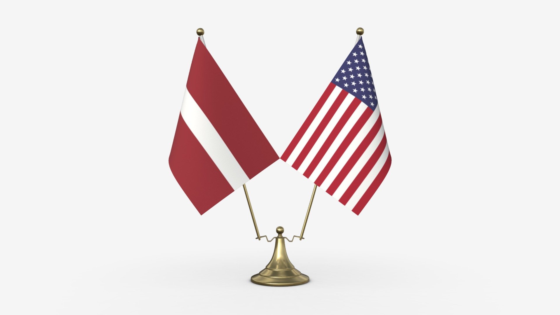 Decorative desk double flag 2 - Buy Royalty Free 3D model by HQ3DMOD ...