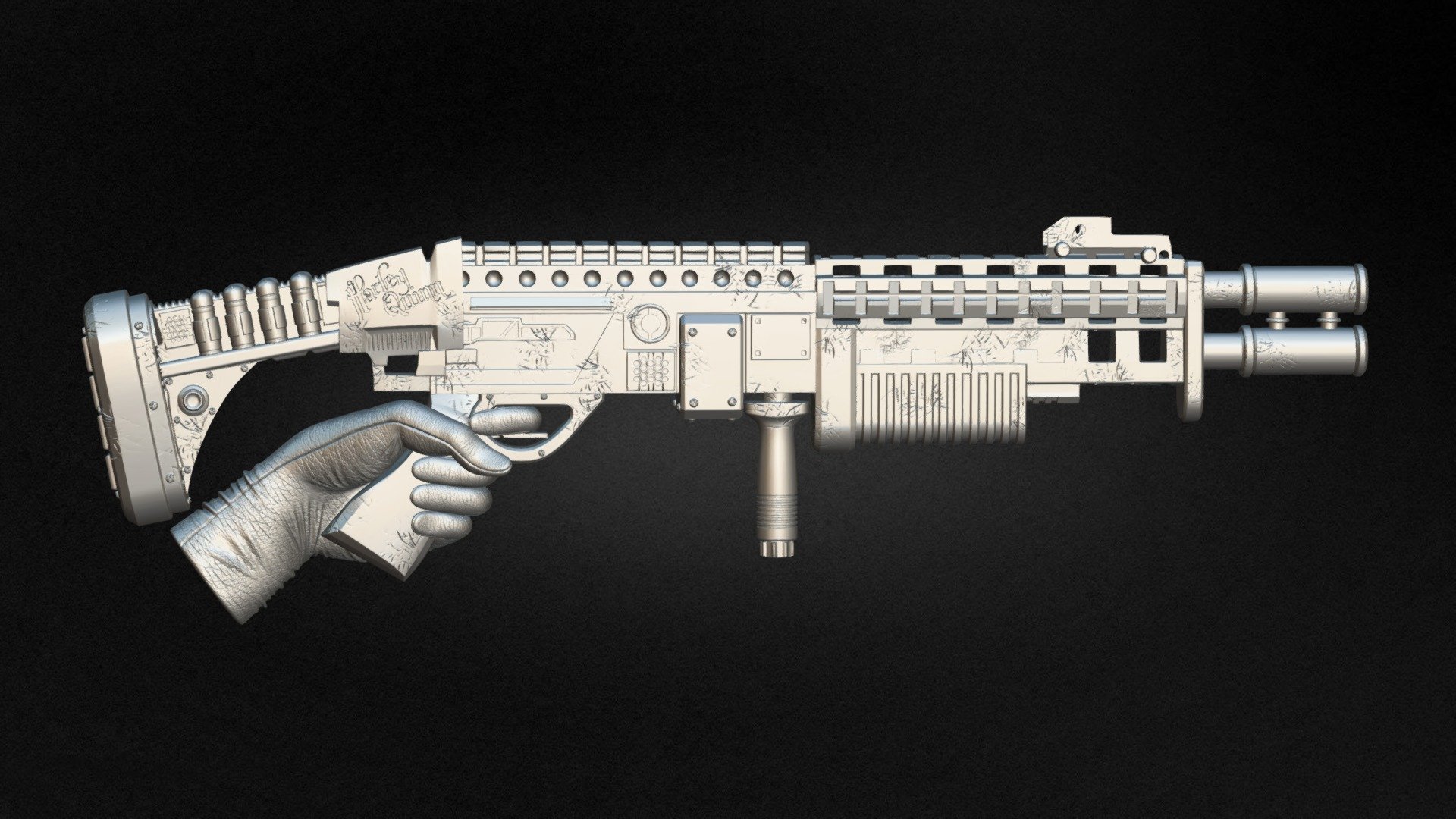 Machine Gun With A Hand - Buy Royalty Free 3D model by Yacine BRINIS ...