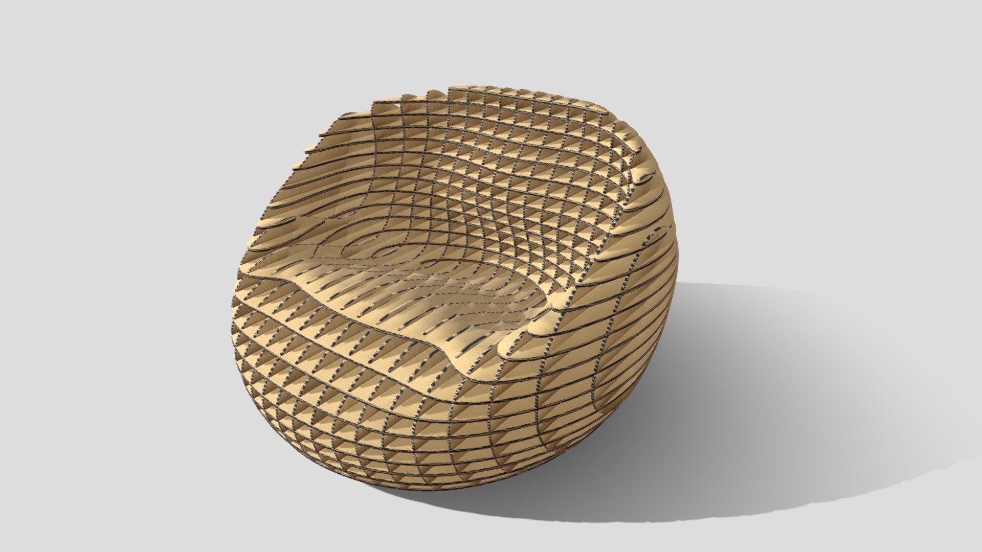 Chair cardboard concept 3 (interlocked) - Buy Royalty Free 3D model by ...