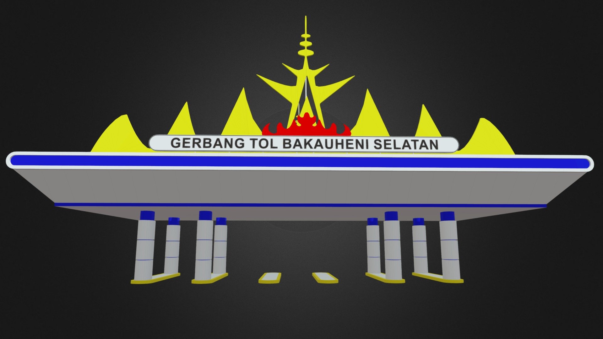 Desain Pintu Tol Bakauheni Selatan - 3D model by blacksmith909 [baf157e ...