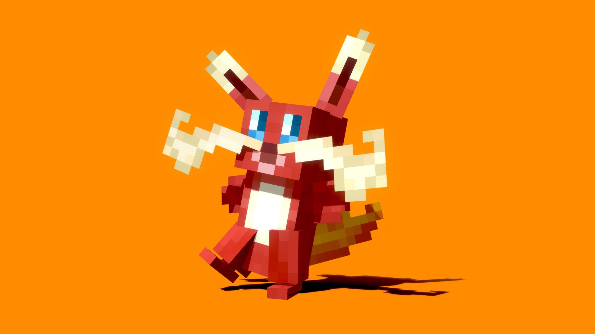 Fire bunny (custom pokemon) - 3D model by Artbor [baf52ad] - Sketchfab