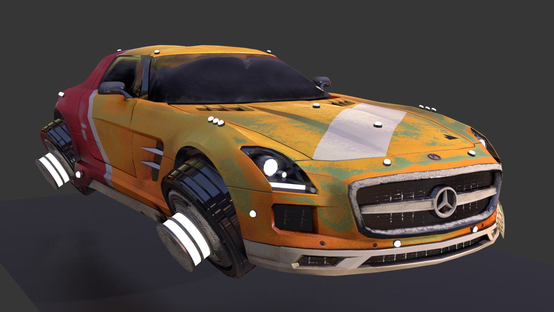 3D Old Rusty Mercedes - 3D model by cesarbbr [baf5acd] - Sketchfab