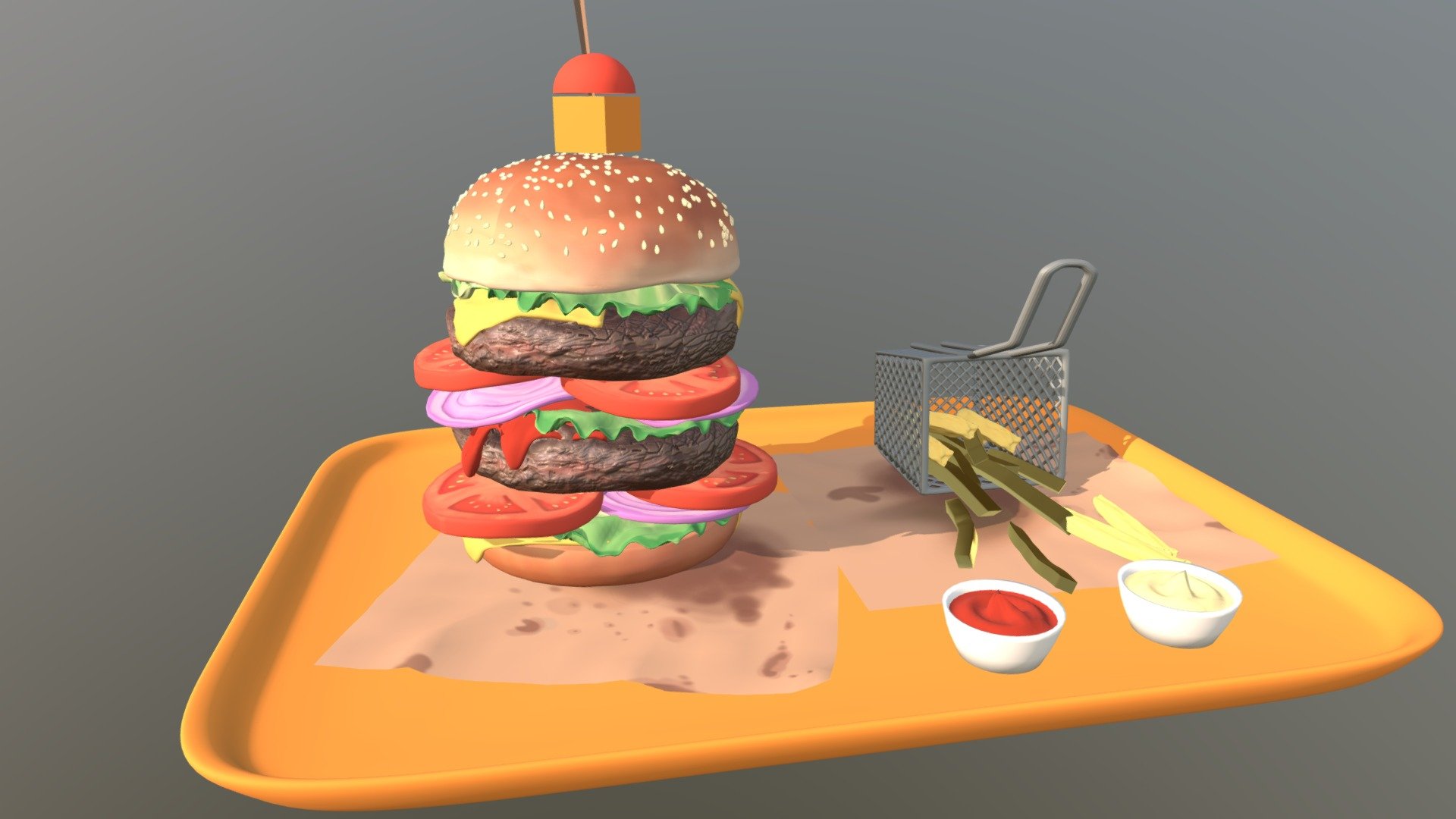 3d burger - 3D model by fadwa_toon (@cuteanimals) [baf8c77] - Sketchfab