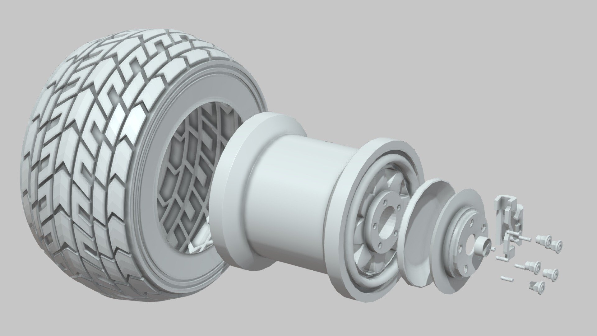 car wheel and parts - 3D model by Dalopera3D [bafaf9e] - Sketchfab