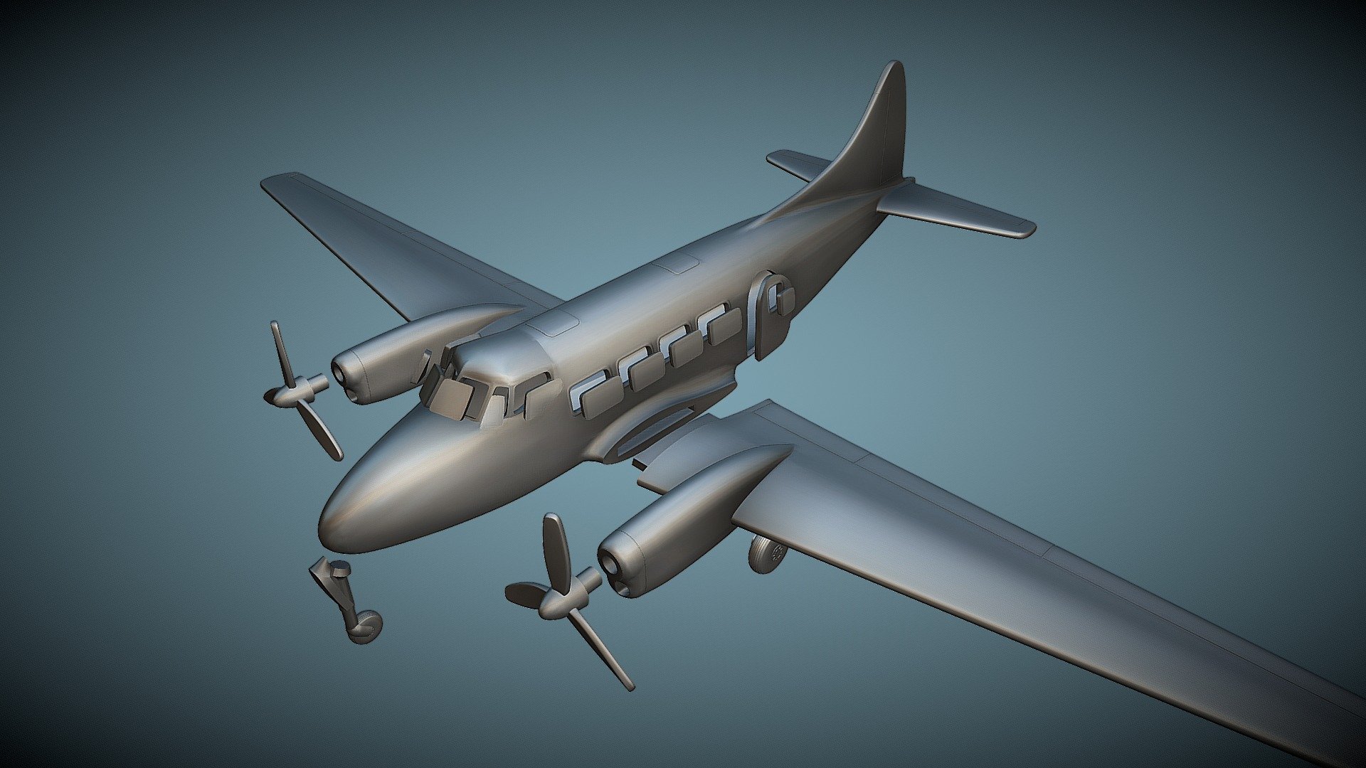 de Havilland DH-104 Dove - 3D Printable Model - Buy Royalty Free 3D model by wwwitalik [bafd3e5 ...