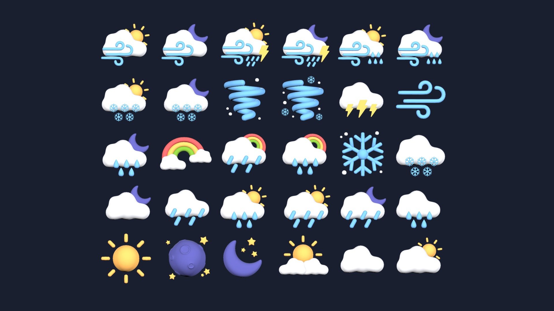 Weather 3D Icon Pack - Buy Royalty Free 3D model by Minimoku [baff81b ...