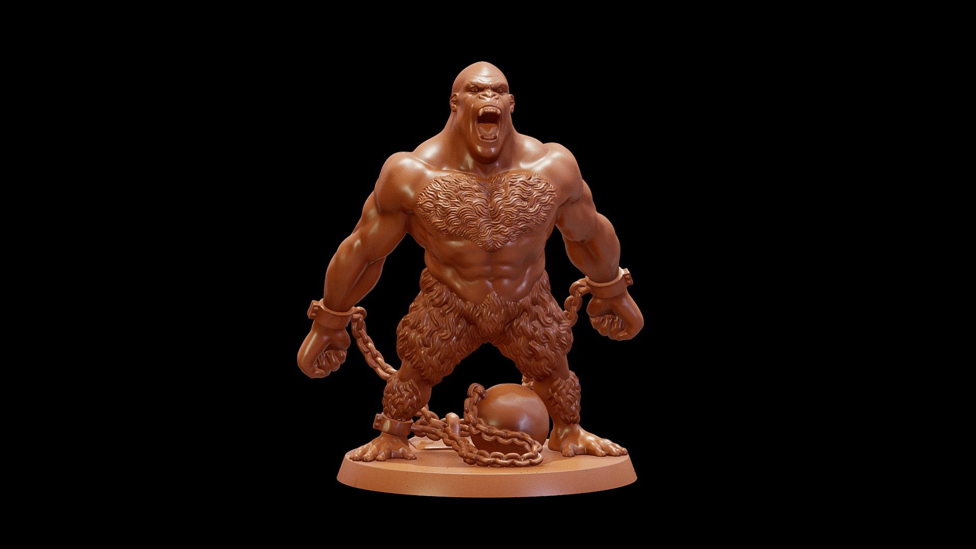 Gorilla- ork creature in chains - 3D model by Andrey Tchernecov ...